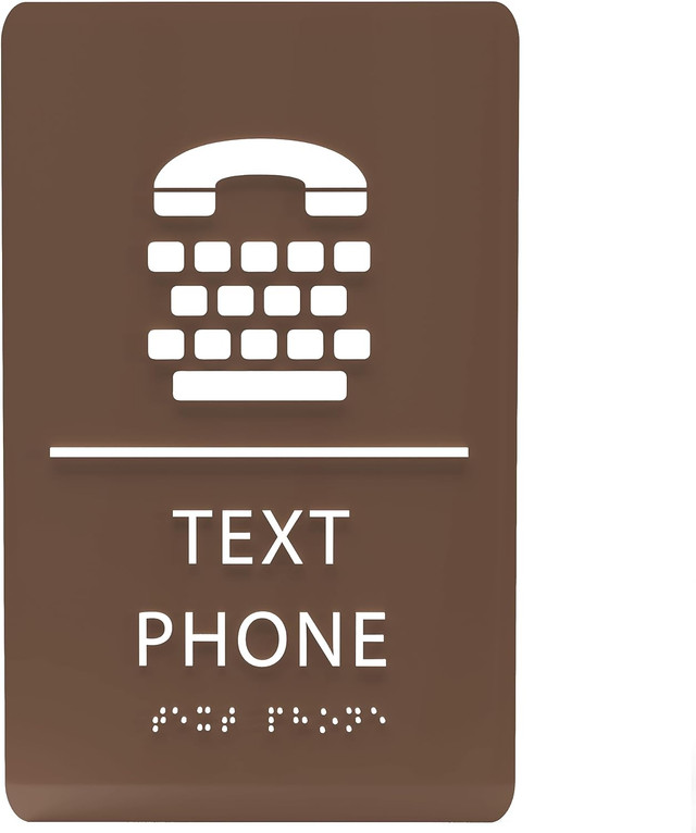 ADA CENTRAL SIGNS - 6" X9" Text Phone Sign - ADA Compliant Tactile ...