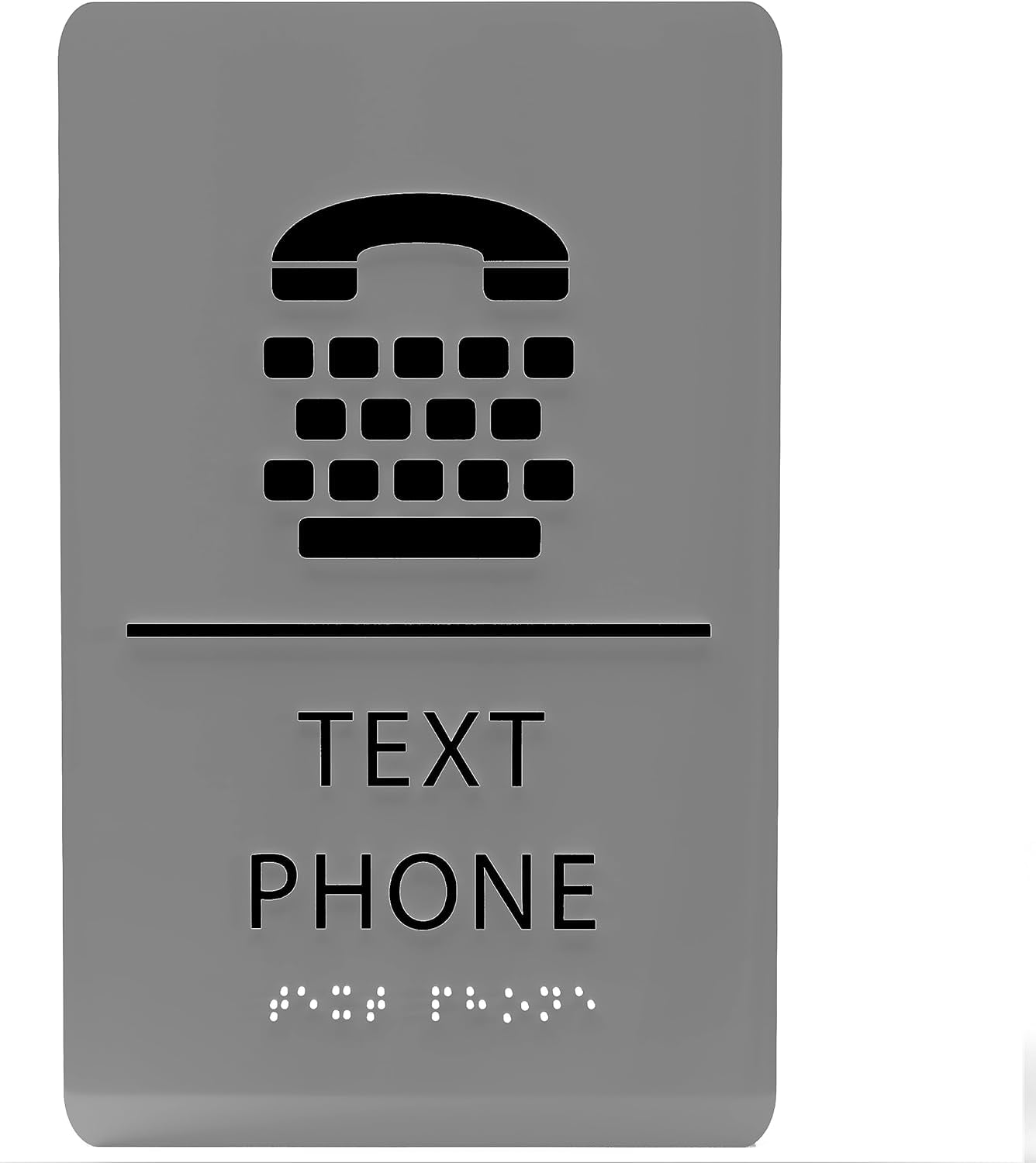 ADA CENTRAL SIGNS - 6" X9" Text Phone Sign - ADA Compliant Tactile ...