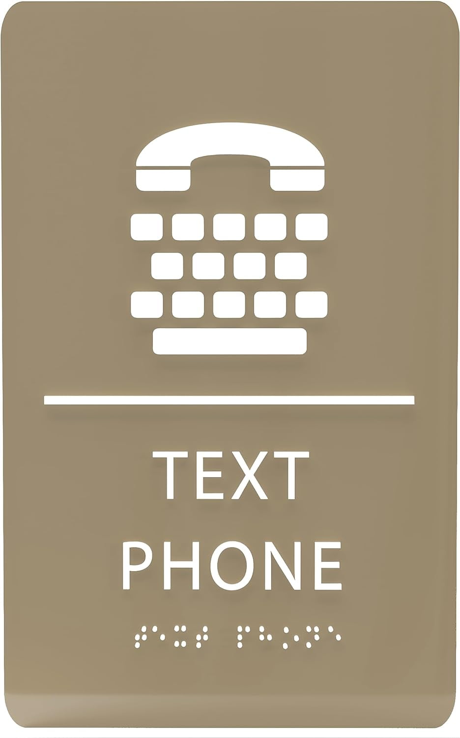 ADA CENTRAL SIGNS - 6" X9" Text Phone Sign - ADA Compliant Tactile ...
