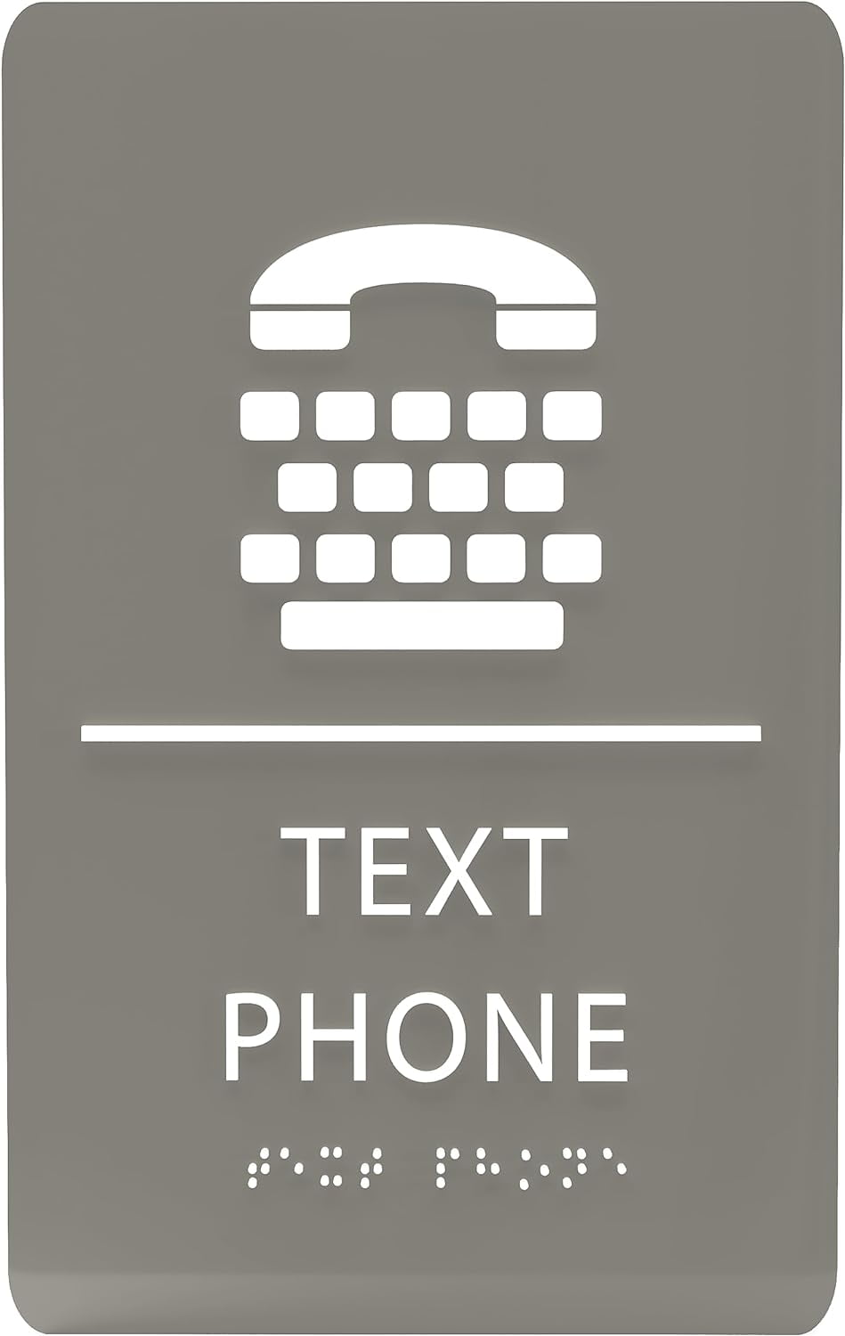 ADA CENTRAL SIGNS - 6" X9" Text Phone Sign - ADA Compliant Tactile ...