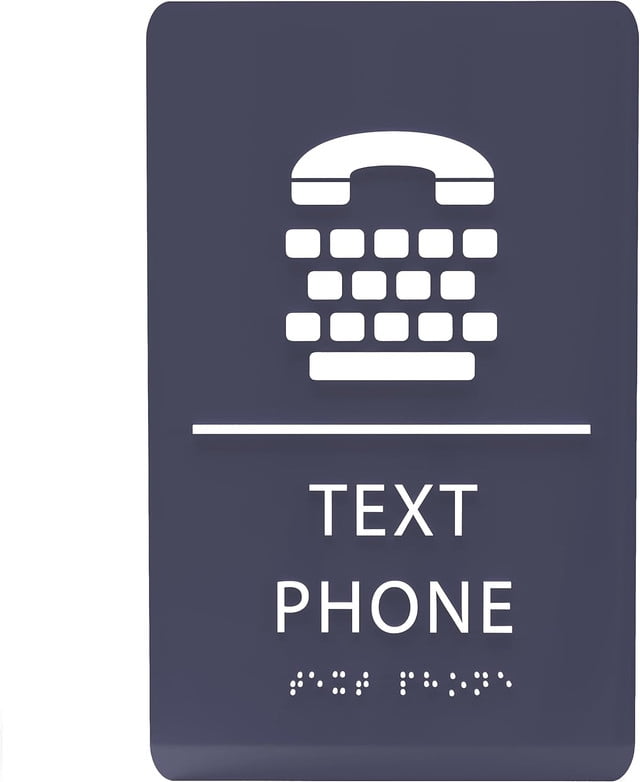 ADA CENTRAL SIGNS - 6" X9" Text Phone Sign - ADA Compliant Tactile ...