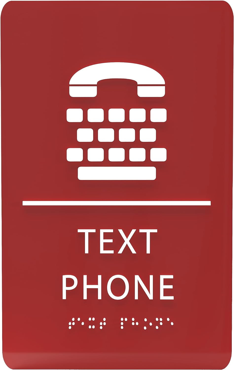 ADA CENTRAL SIGNS - 6" X9" Text Phone Sign - ADA Compliant Tactile ...