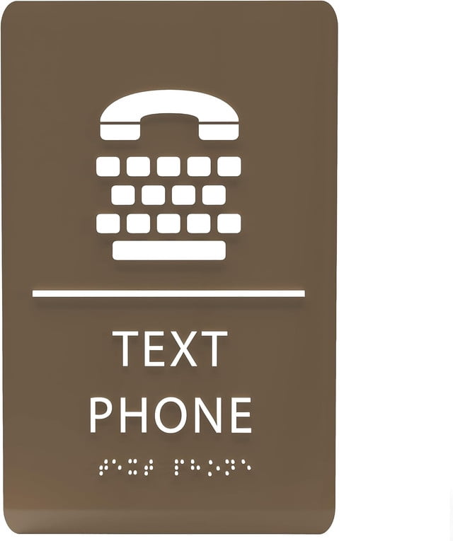 ADA CENTRAL SIGNS - 6" X9" Text Phone Sign - ADA Compliant Tactile ...