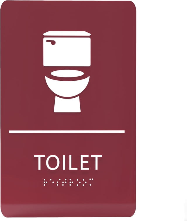 ADA CENTRAL SIGNS - 6"X9" Toilet Restroom Sign- ADA Compliant Tactile ...