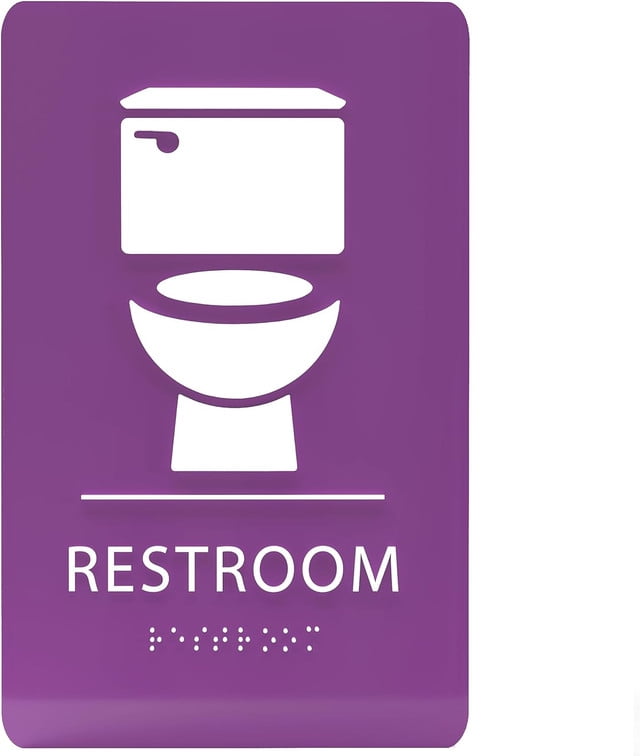 ADA CENTRAL SIGNS - 6"X9" Toilet Restroom Sign- ADA Compliant Tactile ...