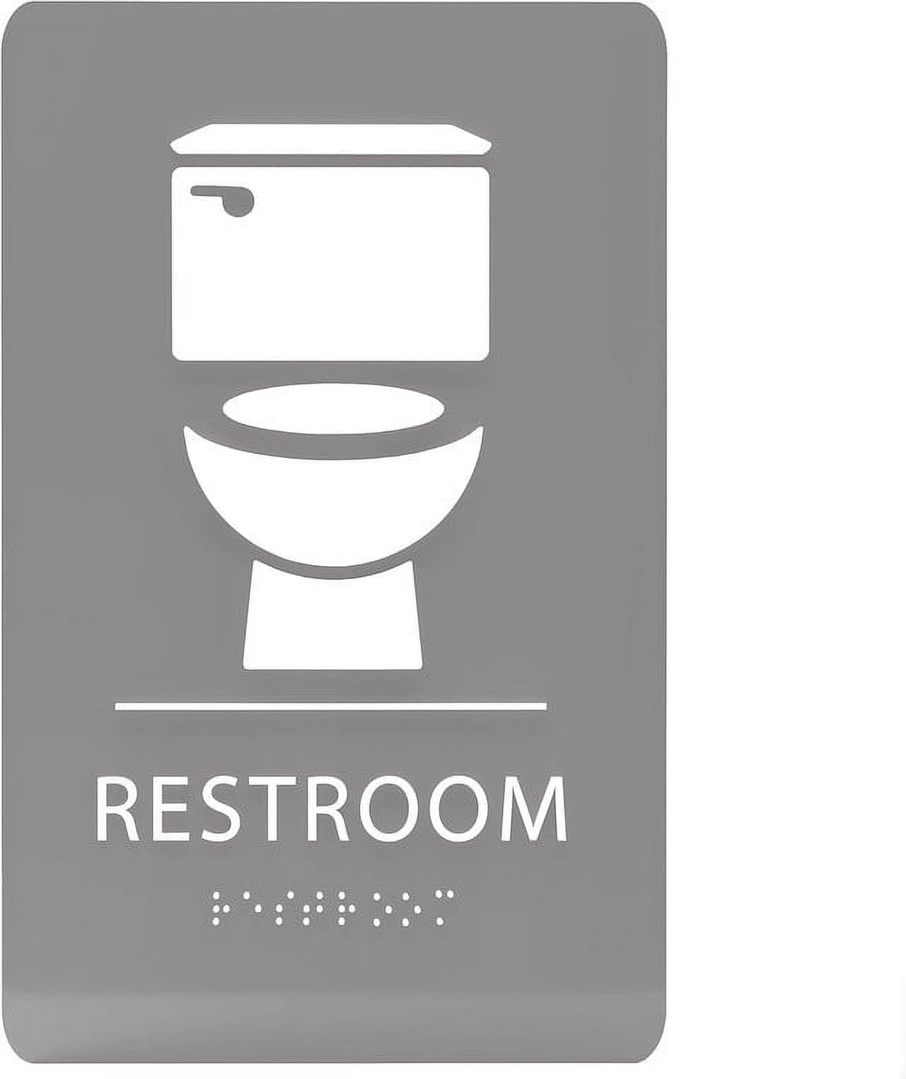 ADA CENTRAL SIGNS - 6"X9" Toilet Restroom Sign- ADA Compliant Tactile ...