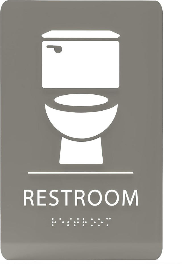 ADA CENTRAL SIGNS - 6"X9" Toilet Restroom Sign- ADA Compliant Tactile ...
