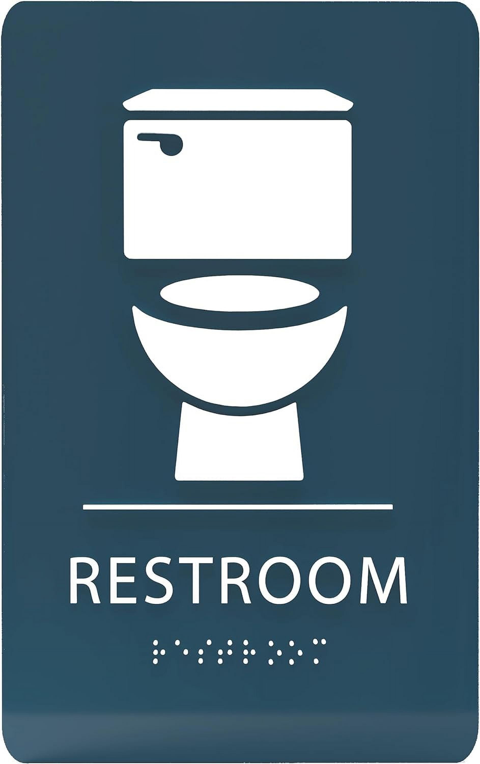 ADA CENTRAL SIGNS - 6"X9" Toilet Restroom Sign- ADA Compliant Tactile ...