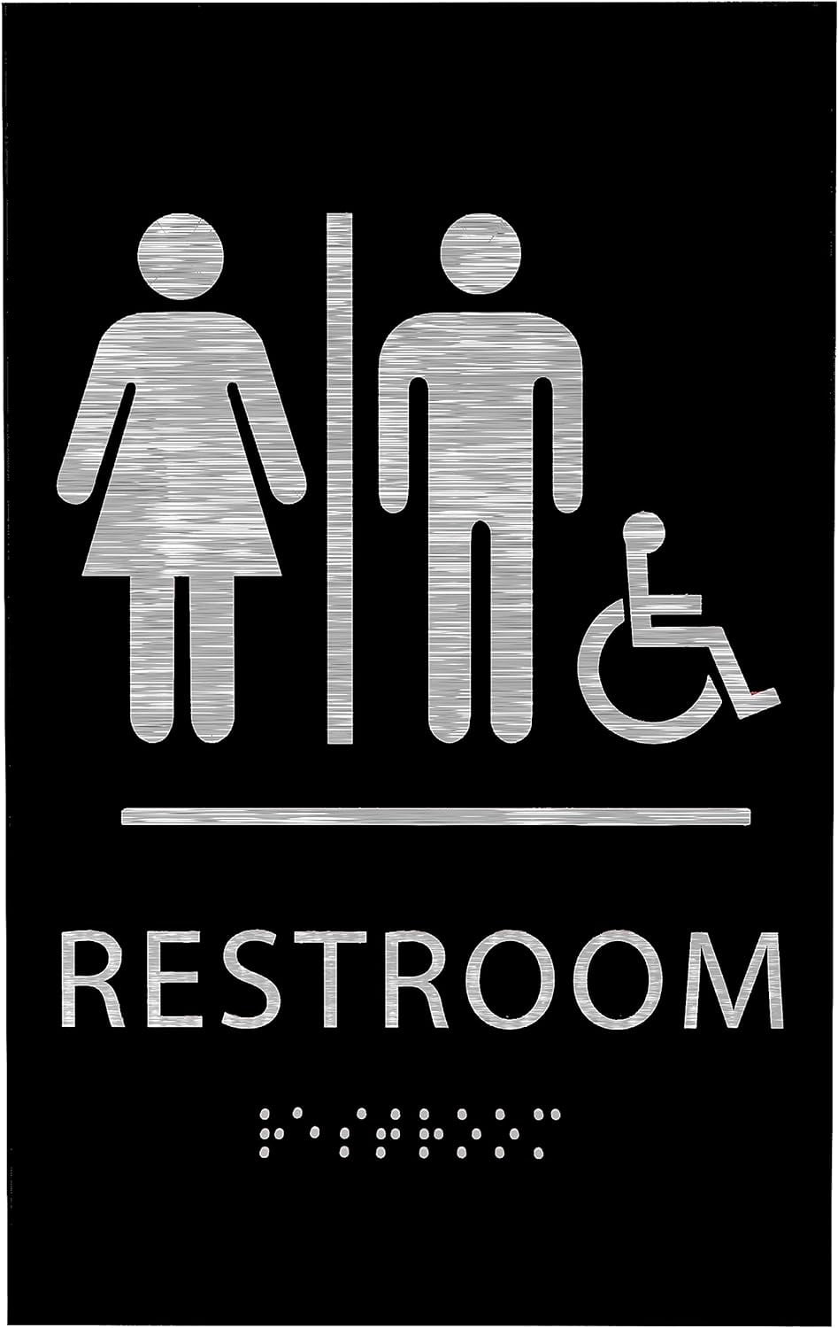ADA CENTRAL SIGNS - 6"X9" Unisex Accessible Restroom Sign - ADA ...