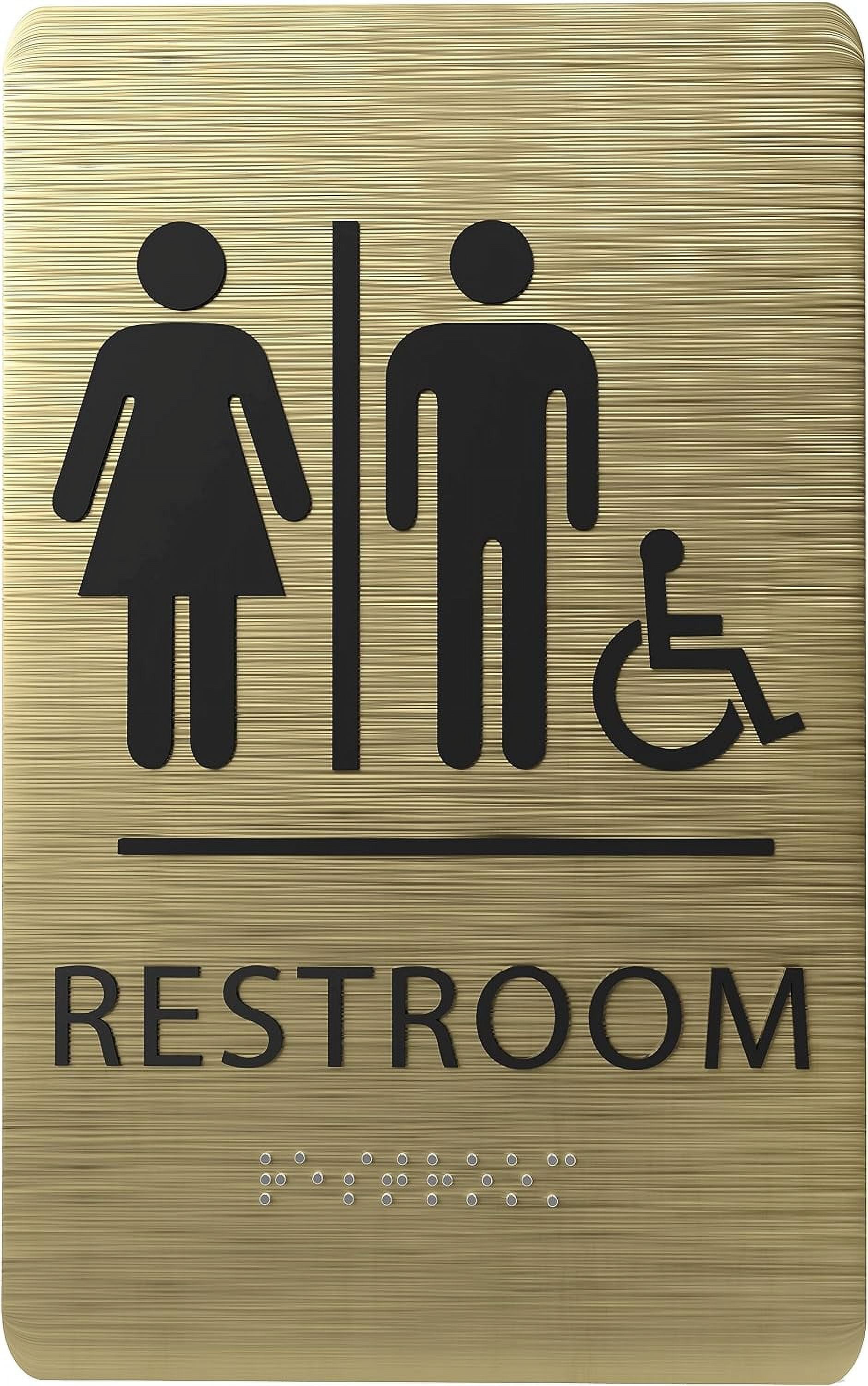ADA CENTRAL SIGNS - 6"X9" Unisex Accessible Restroom Sign - ADA ...