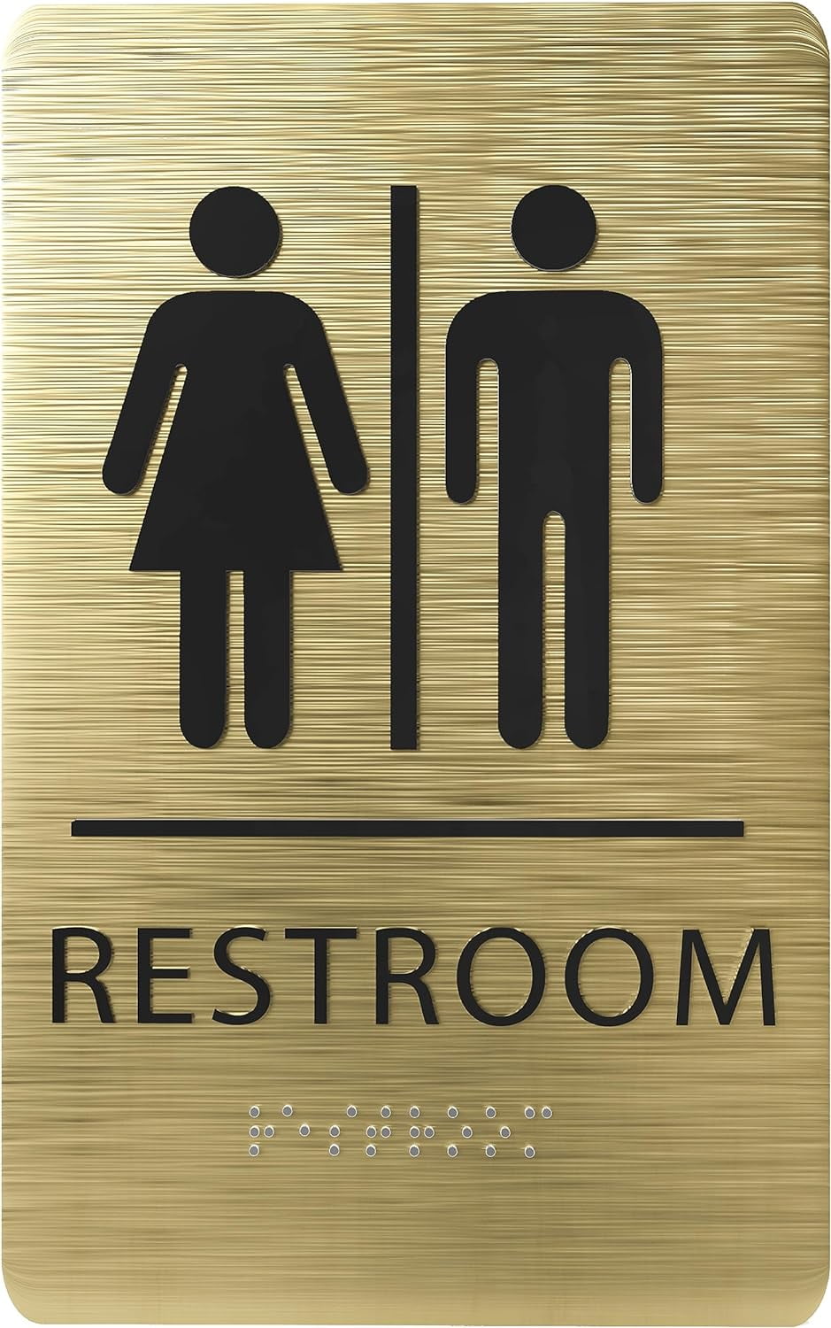 ADA CENTRAL SIGNS - 6"X9" Unisex Restroom Sign - ADA Compliant Tactile ...