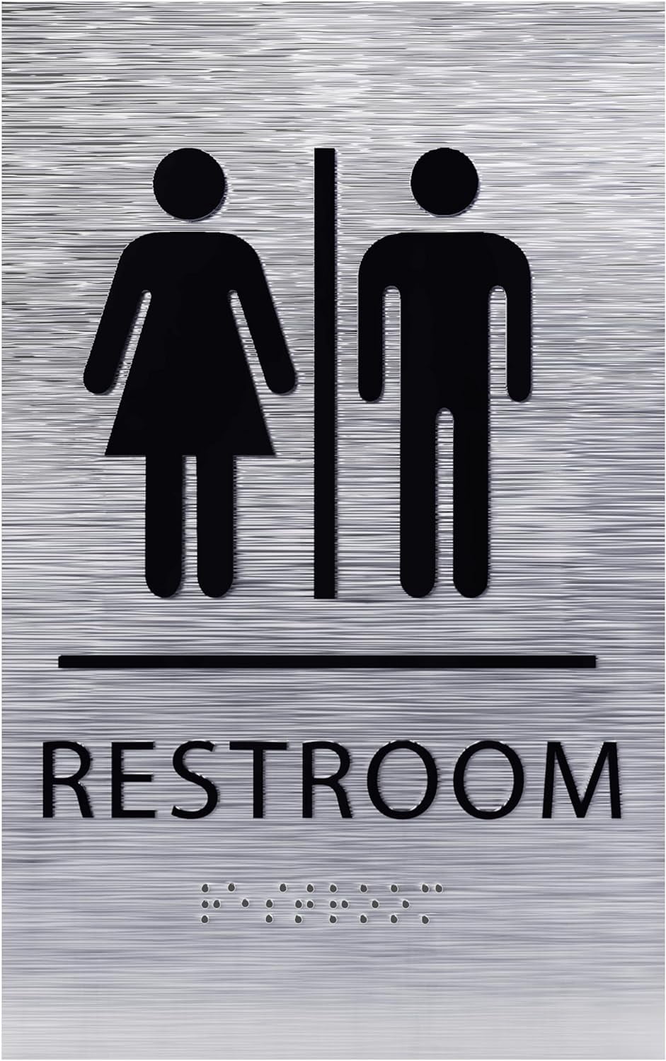ADA CENTRAL SIGNS - 6"X9" Unisex Restroom Sign - ADA Compliant Tactile ...