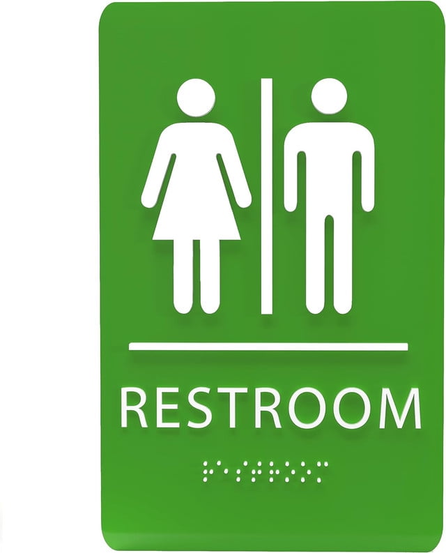 ADA CENTRAL SIGNS - 6"X9" Unisex Restroom Sign - ADA Compliant Tactile ...