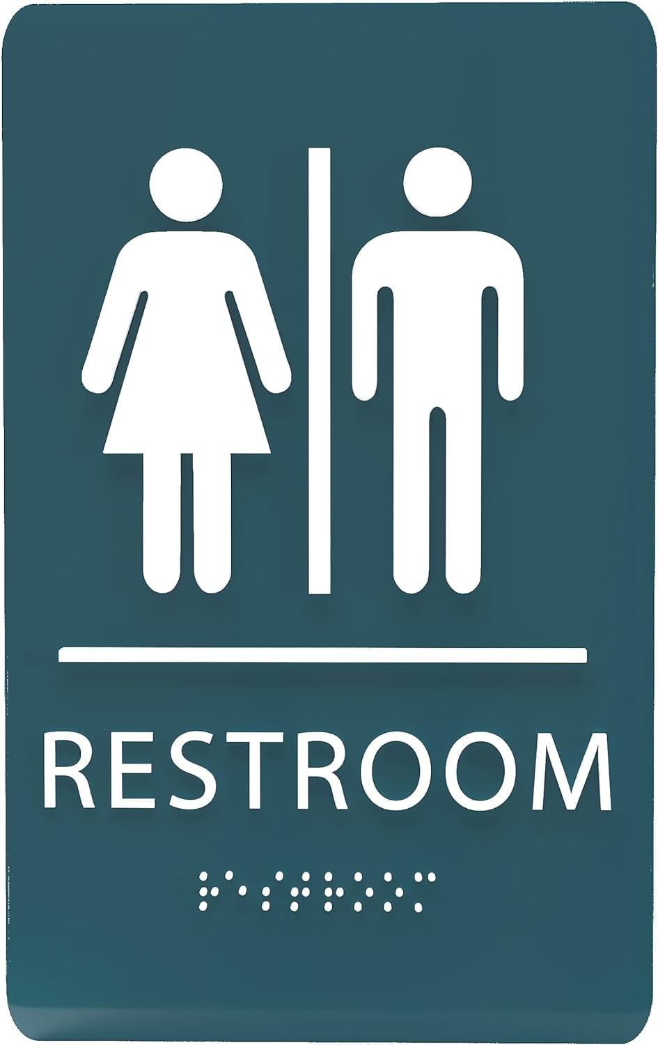 ADA CENTRAL SIGNS - 6"X9" Unisex Restroom Sign - ADA Compliant Tactile ...