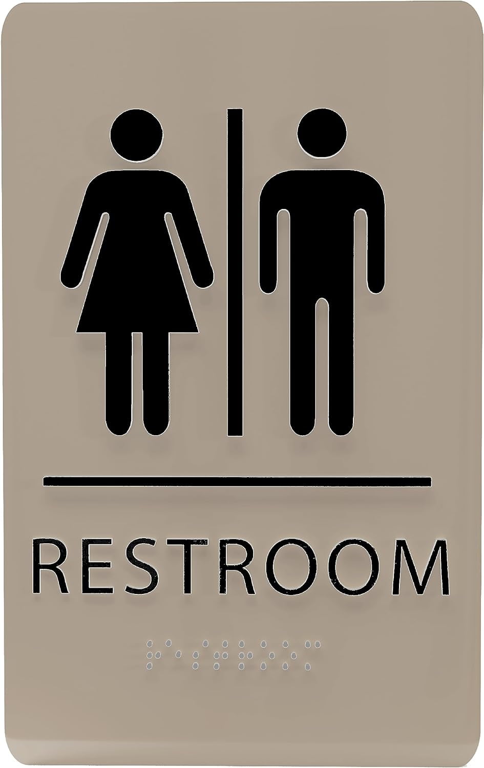 ADA CENTRAL SIGNS - 6"X9" Unisex Restroom Sign - ADA Compliant Tactile ...