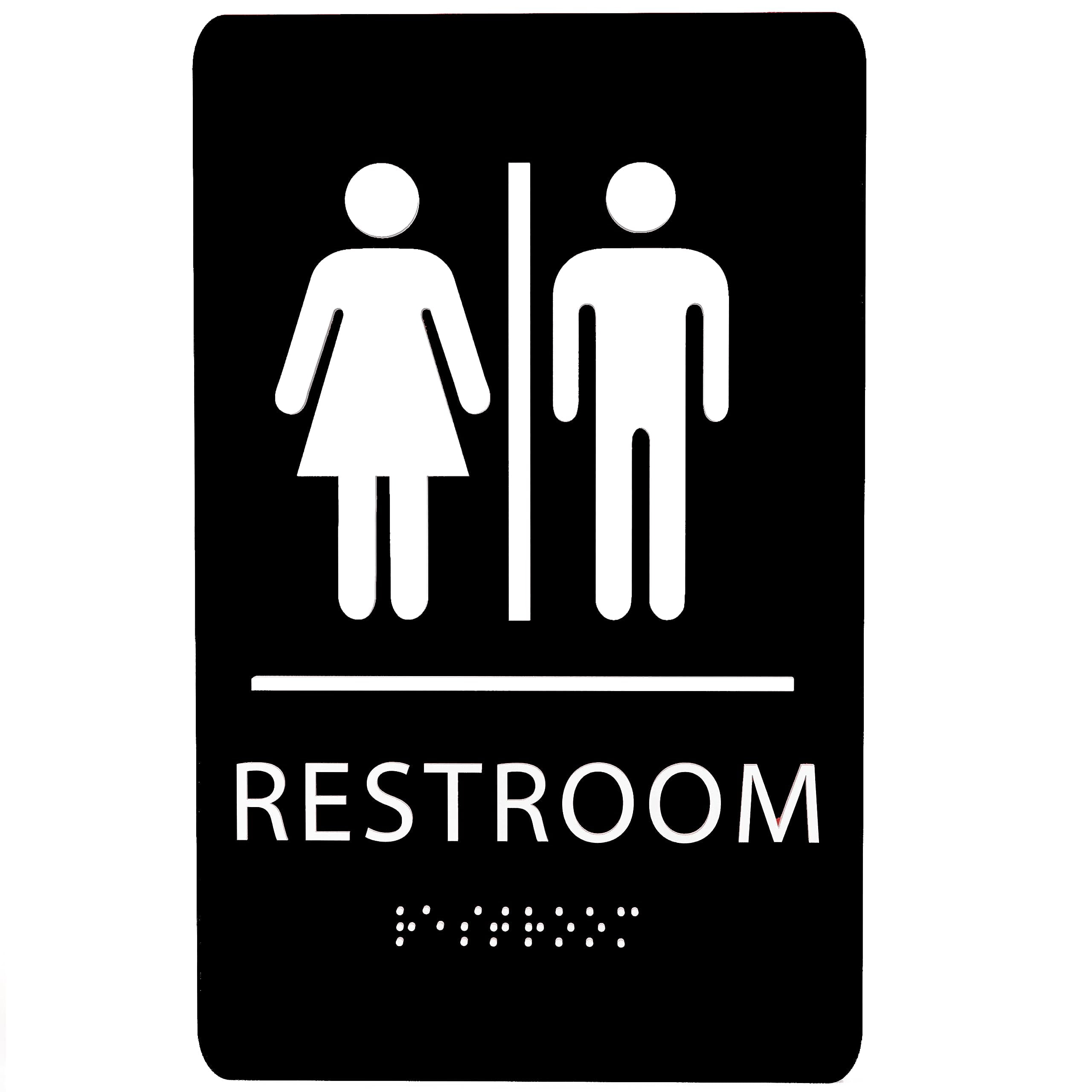 ADA CENTRAL SIGNS - 6"X9" Unisex Restroom Sign - ADA Compliant Tactile ...