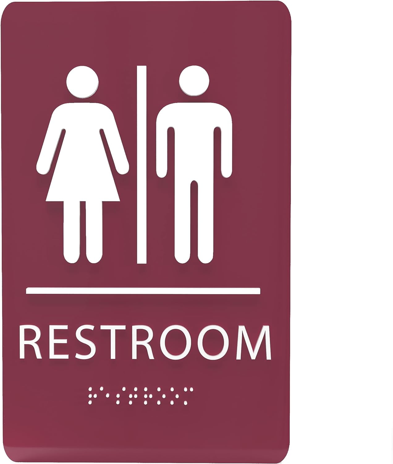 ADA CENTRAL SIGNS - 6"X9" Unisex Restroom Sign ADA Compliant Tactile ...