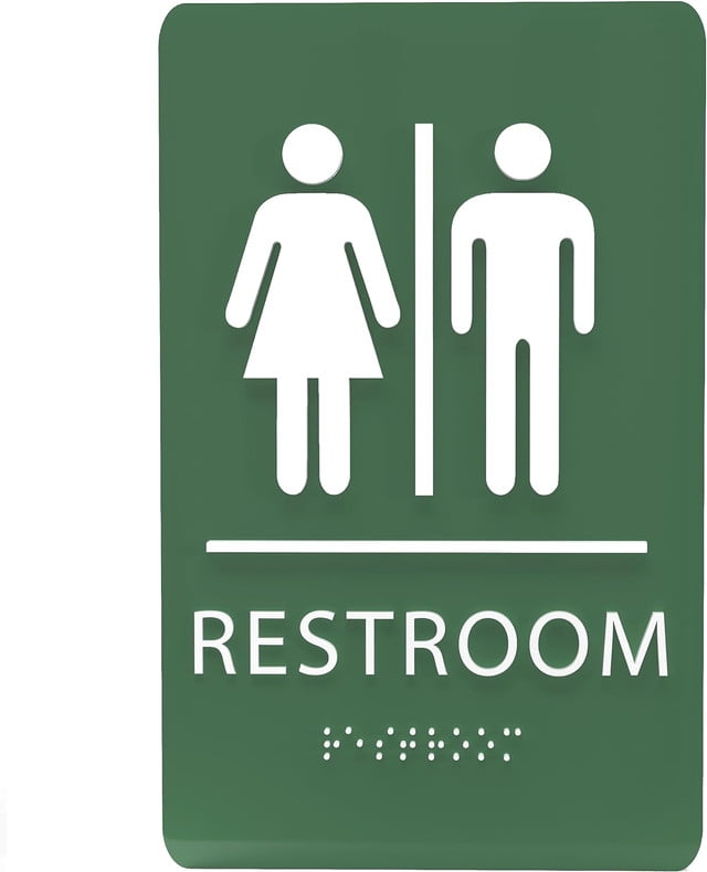 ADA CENTRAL SIGNS - 6"X9" Unisex Restroom Sign - ADA Compliant Tactile ...