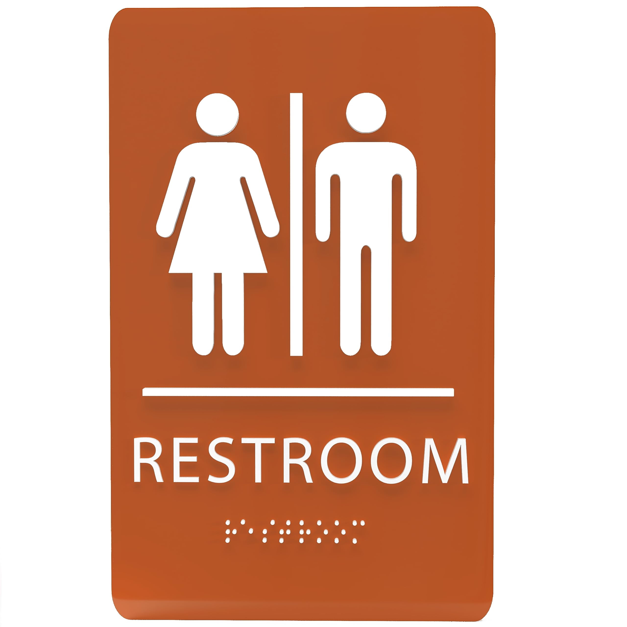 ADA CENTRAL SIGNS - 6"X9" Unisex Restroom Sign - ADA Compliant Tactile ...