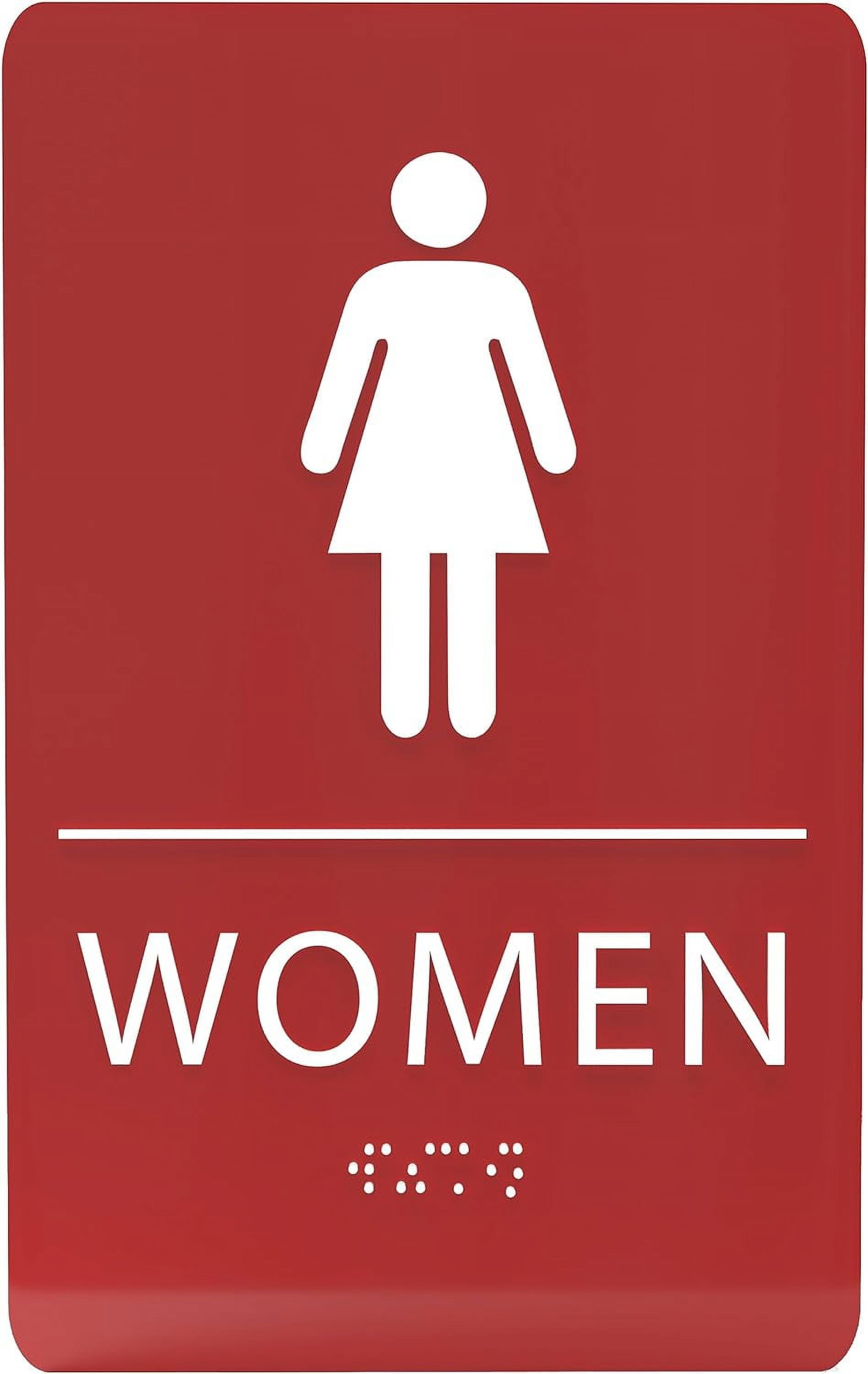ADA CENTRAL SIGNS - 6"X9" Womens Restroom Sign - ADA Compliant Tactile ...