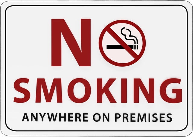 ADA CENTRAL SIGNS - No Smoking Anywhere on the Premises Sign - ADA ...