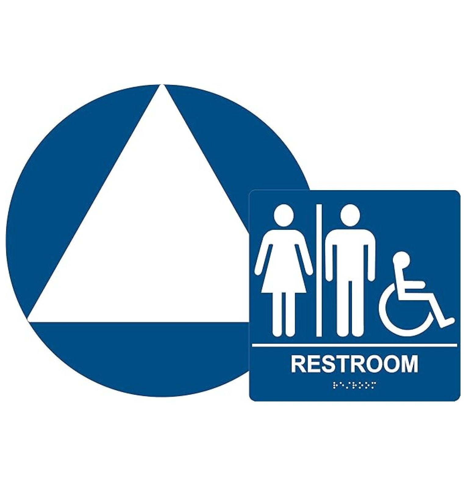 ADA Compliant All Unisex Restroom Sign Set of two, Door and Braille ...