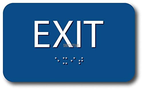 ADA Compliant EXIT Braille Sign , 6"x 4" , Double sided taped ...