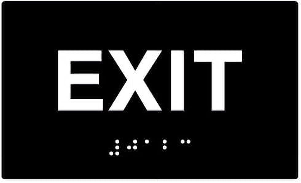 ADA Compliant Exit Sign with Tactile Text and Grade 2 Braille - 5x3 ...
