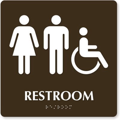 ADA Compliant Unisex Accessible Restroom Sign Set,Wall and Door Sign ...
