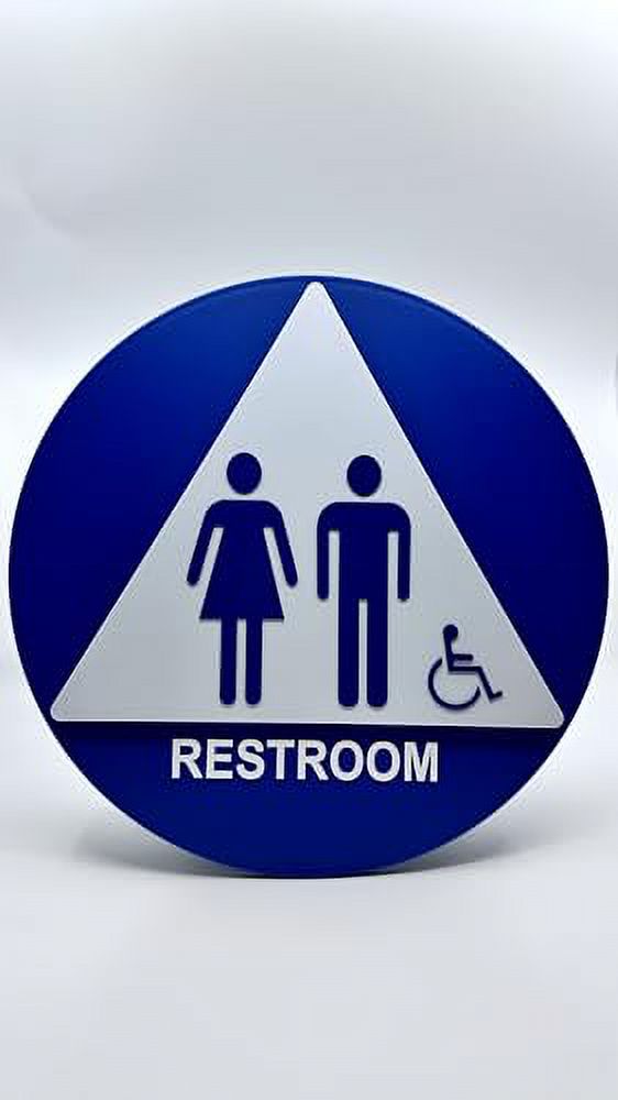 ADA Compliant Unisex Accessible Restroom Sign Set,Wall and Door Sign ...