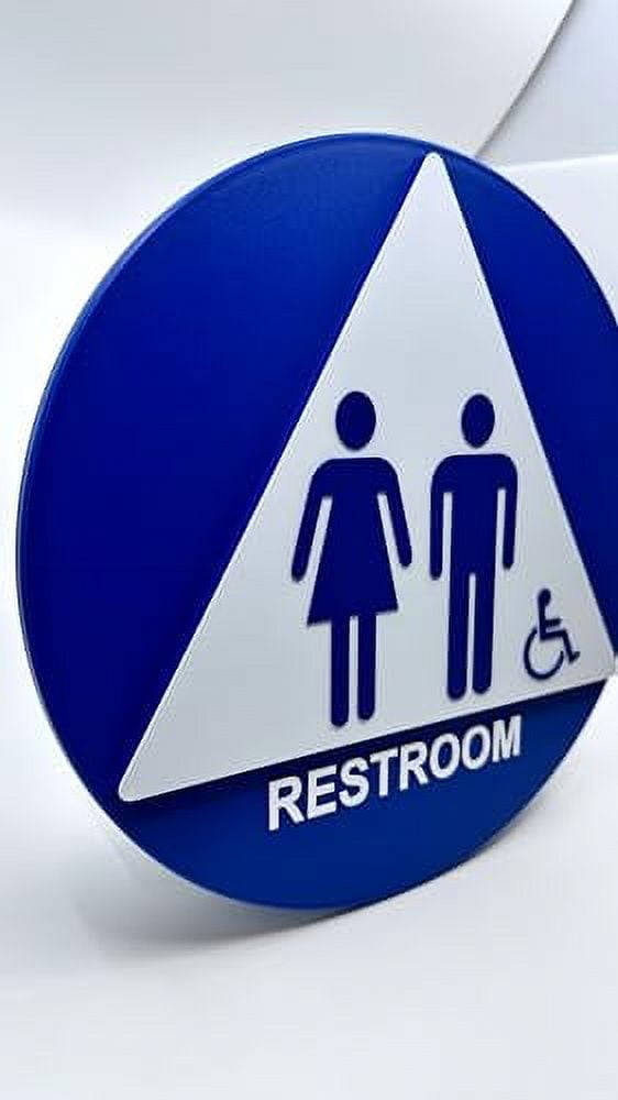 ADA Compliant Unisex Accessible Restroom Sign Set,Wall and Door Sign ...