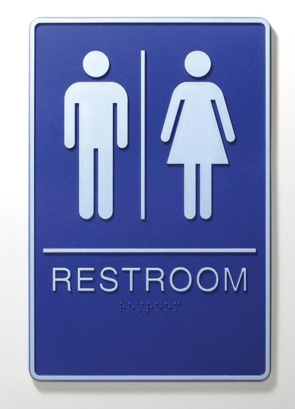 ADA Compliant Unisex Restroom Sign with Braille – Tactile Bathroom Sign ...