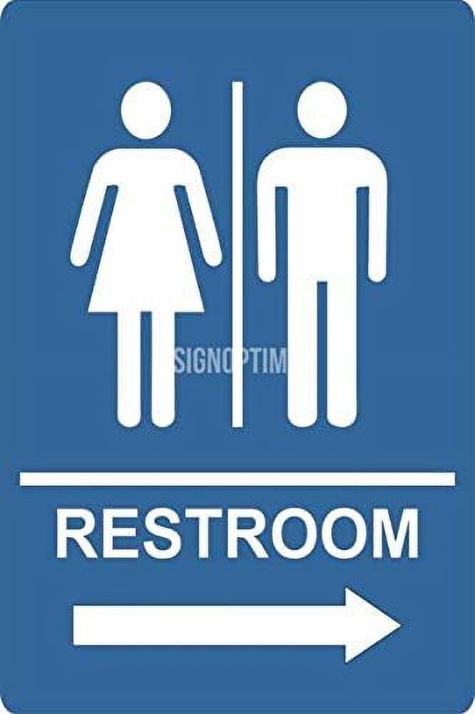 ADA Directional Restroom Sign with Arrow (Right - Left) 6"x9" (Right ...