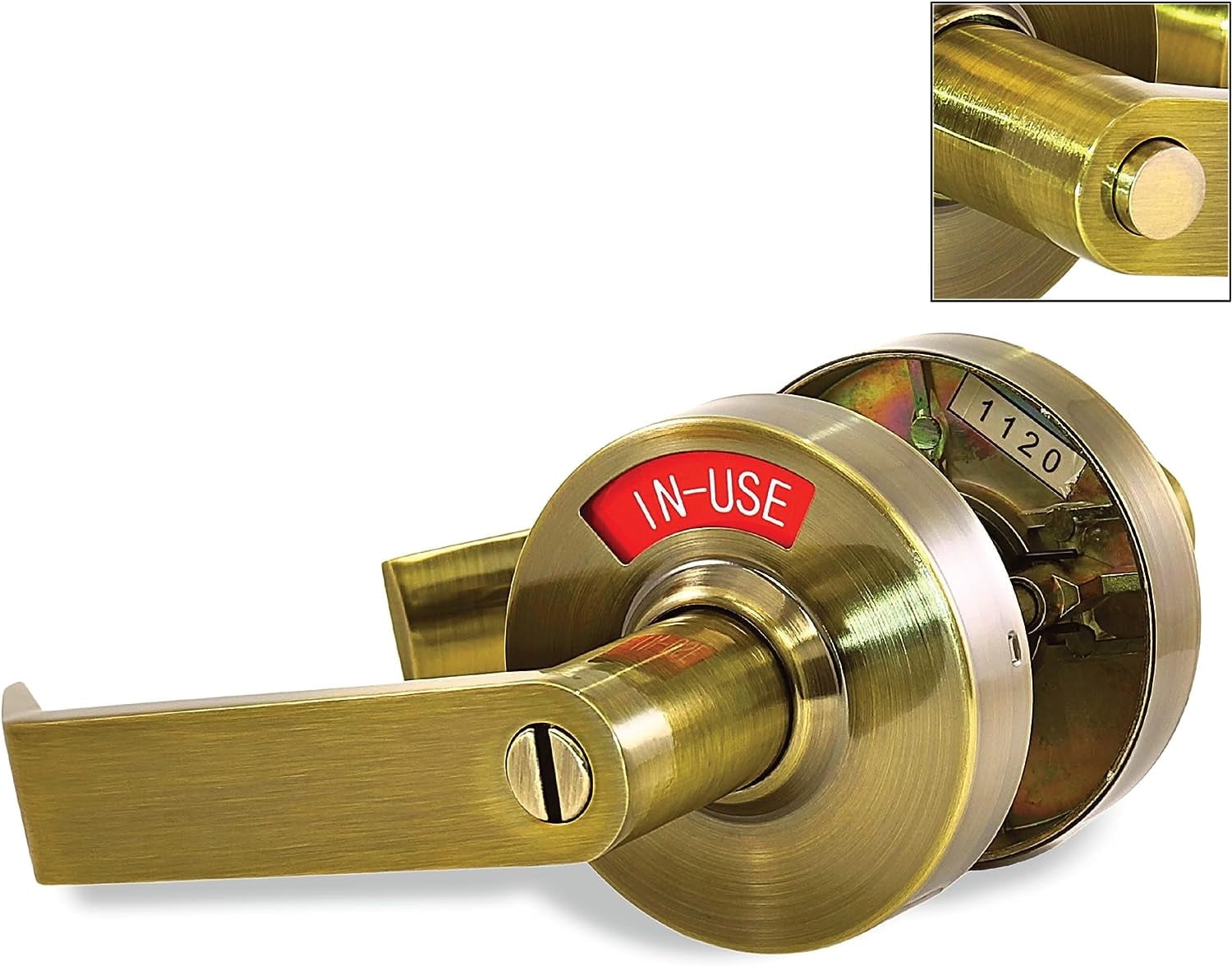 ADA Door Lock with Indicator in Antique Brass - Left-Handed - Walmart.com