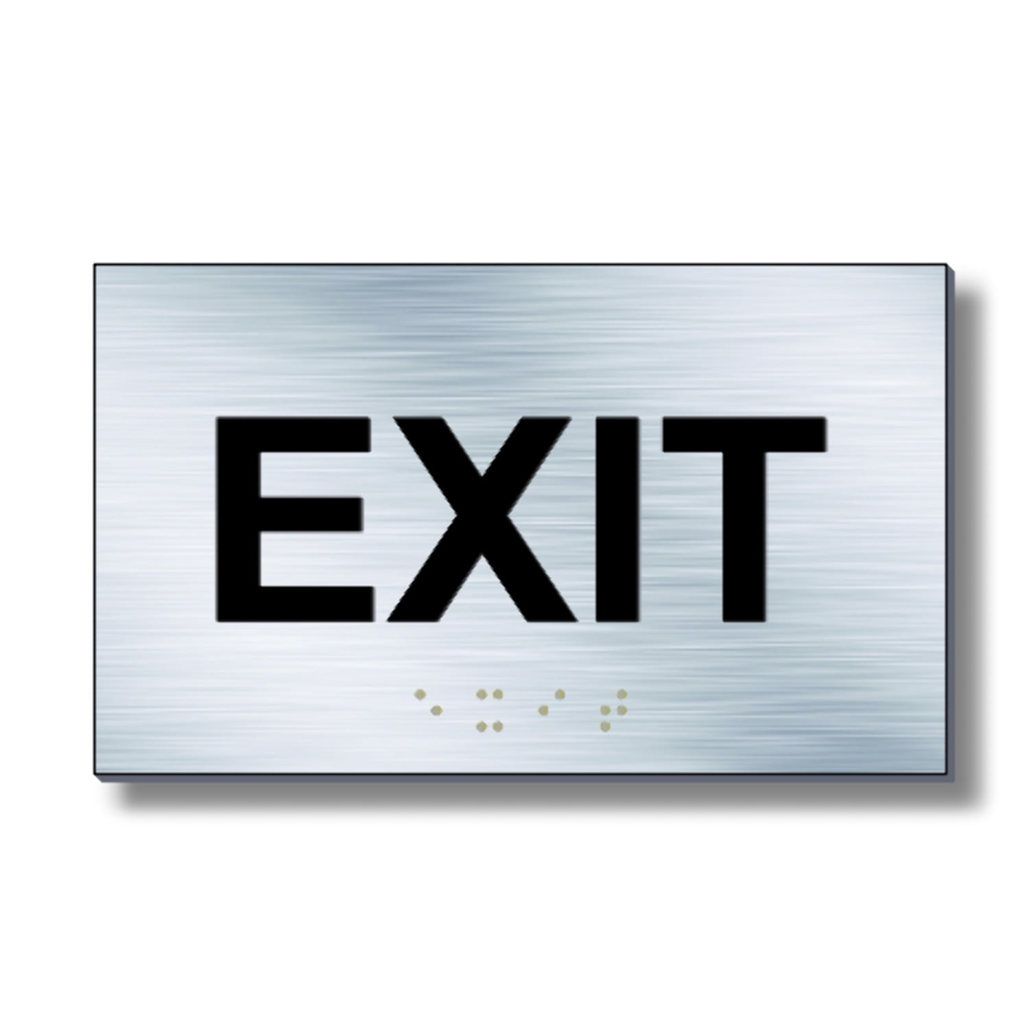 ADA Tactile Exit Sign Aluminum Panel Raised Letters and Braille (5" x 3 ...