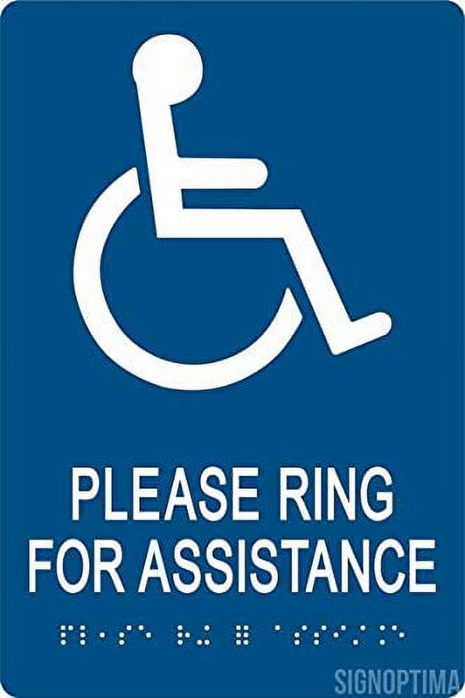 ADA "Please Ring for Assistance" Acrylic Sign with Braille II 6"x9 ...