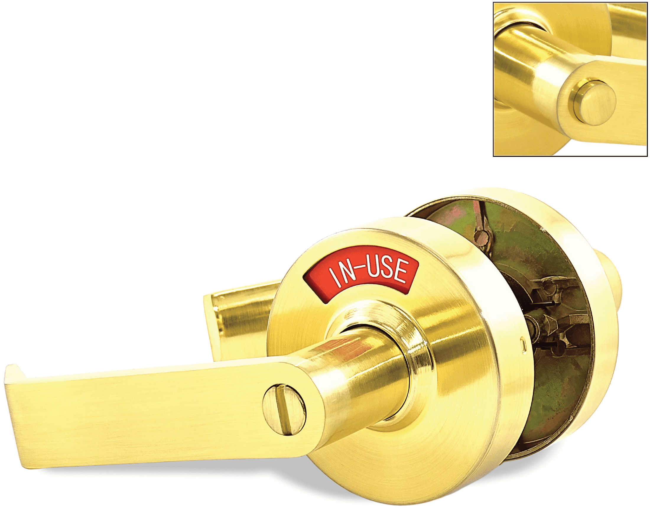 ADA Privacy Door Lock with Indicator in Satin Brass - Left-handed ...