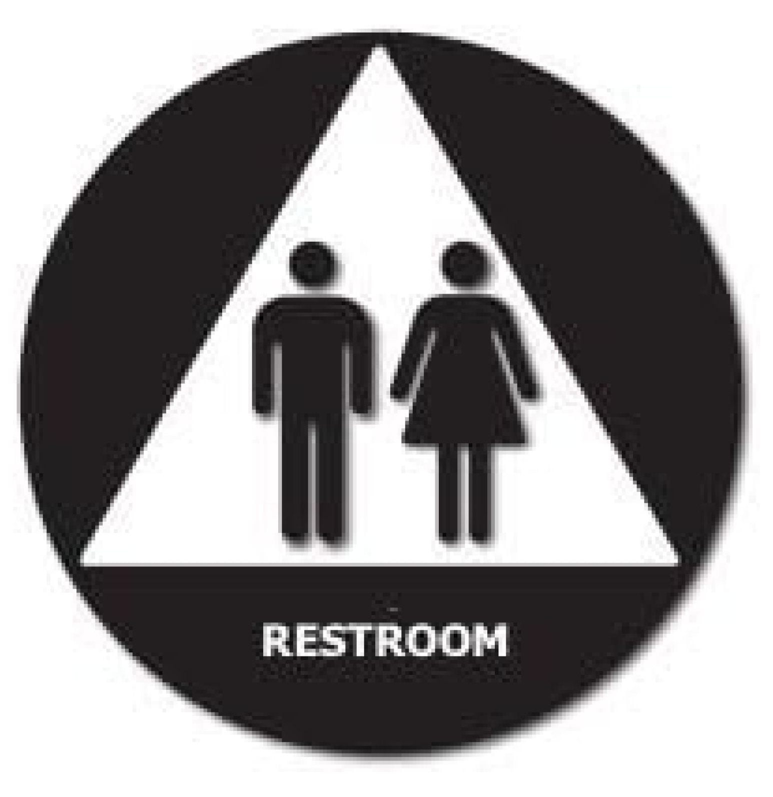 ADA Restroom Sign, 12" Round Unisex Bathroom Sign - Brown/White ...