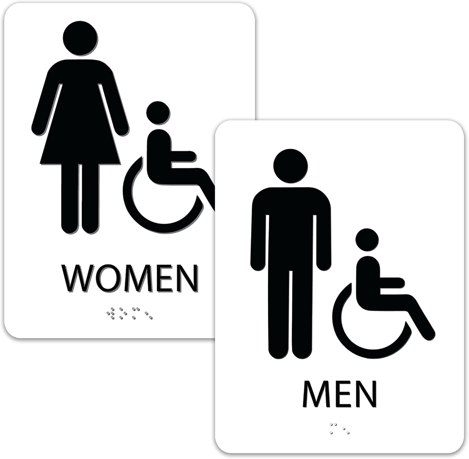 ADA SIGNS Men's Women's Restroom Sign Bundle, 8x6 inch, Business ...