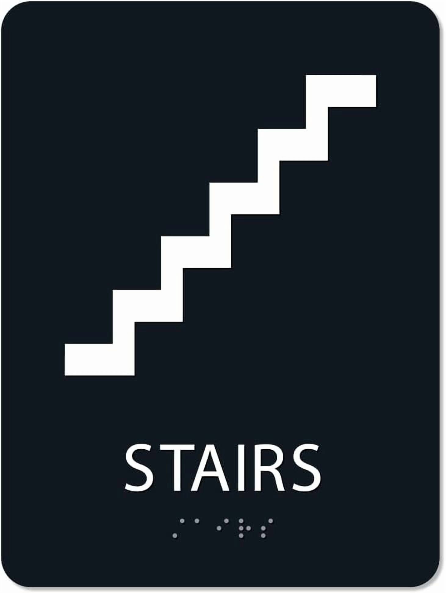 ADA SIGNS Stairs Sign with Braille 8x6 inch ADA Compliant Braille ...
