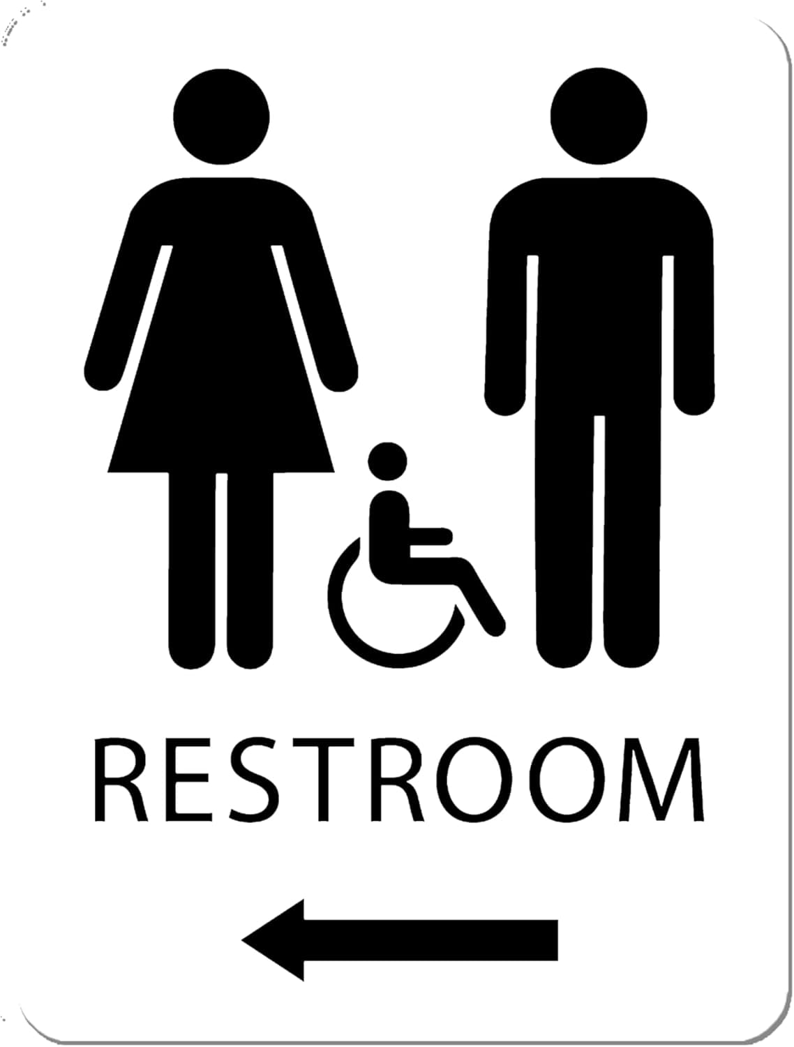 ADA SIGNS - Unisex Restroom Sign with Left for Your Business, 8x6 Inch ...