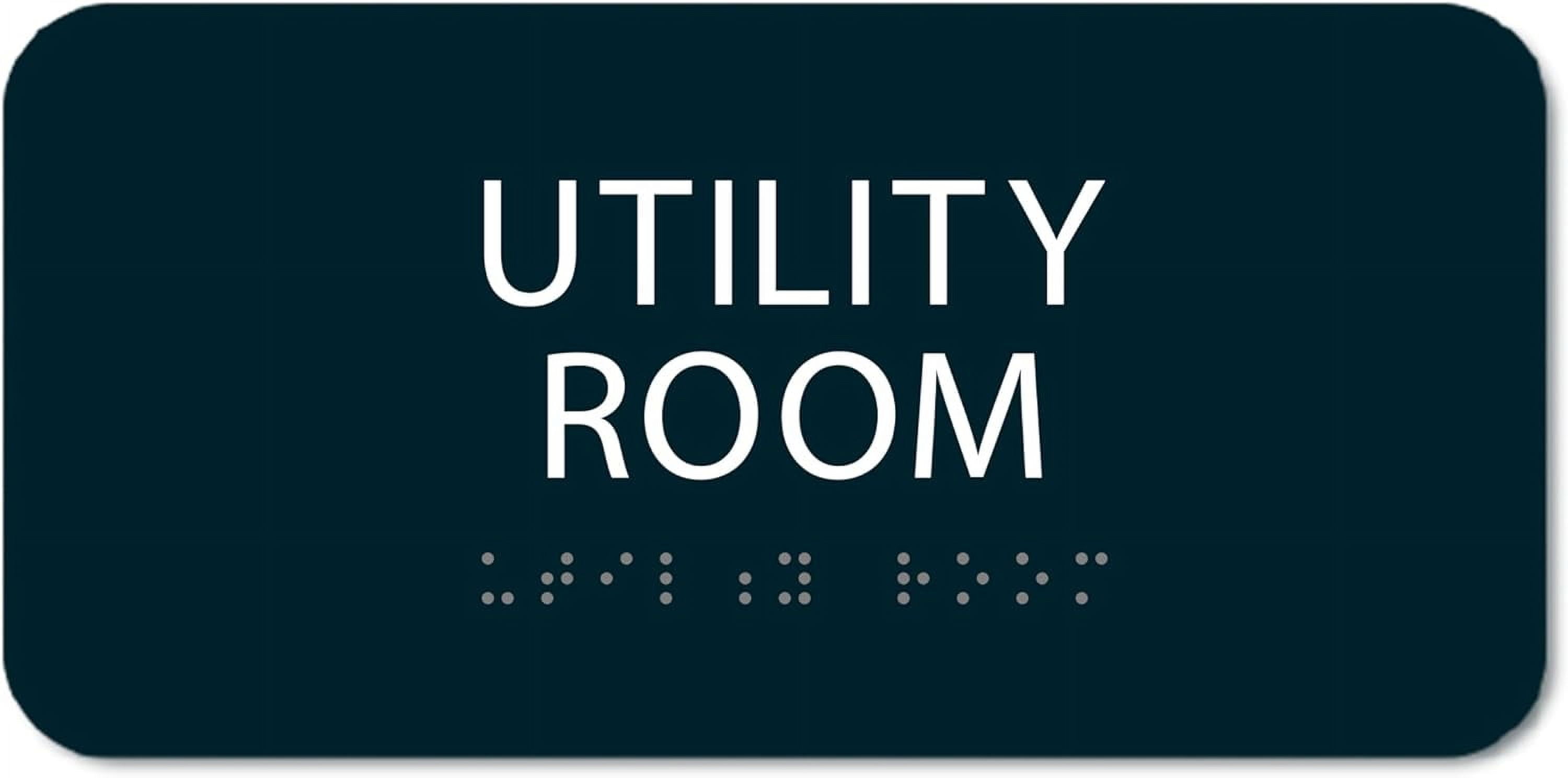 ADA SIGNS - Utility Room Sign with Braille for Your Business, 4x8 Inch ...