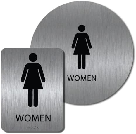 ADA SIGNS - Women's Bathroom Sign Bundle with Braille for Your Business ...