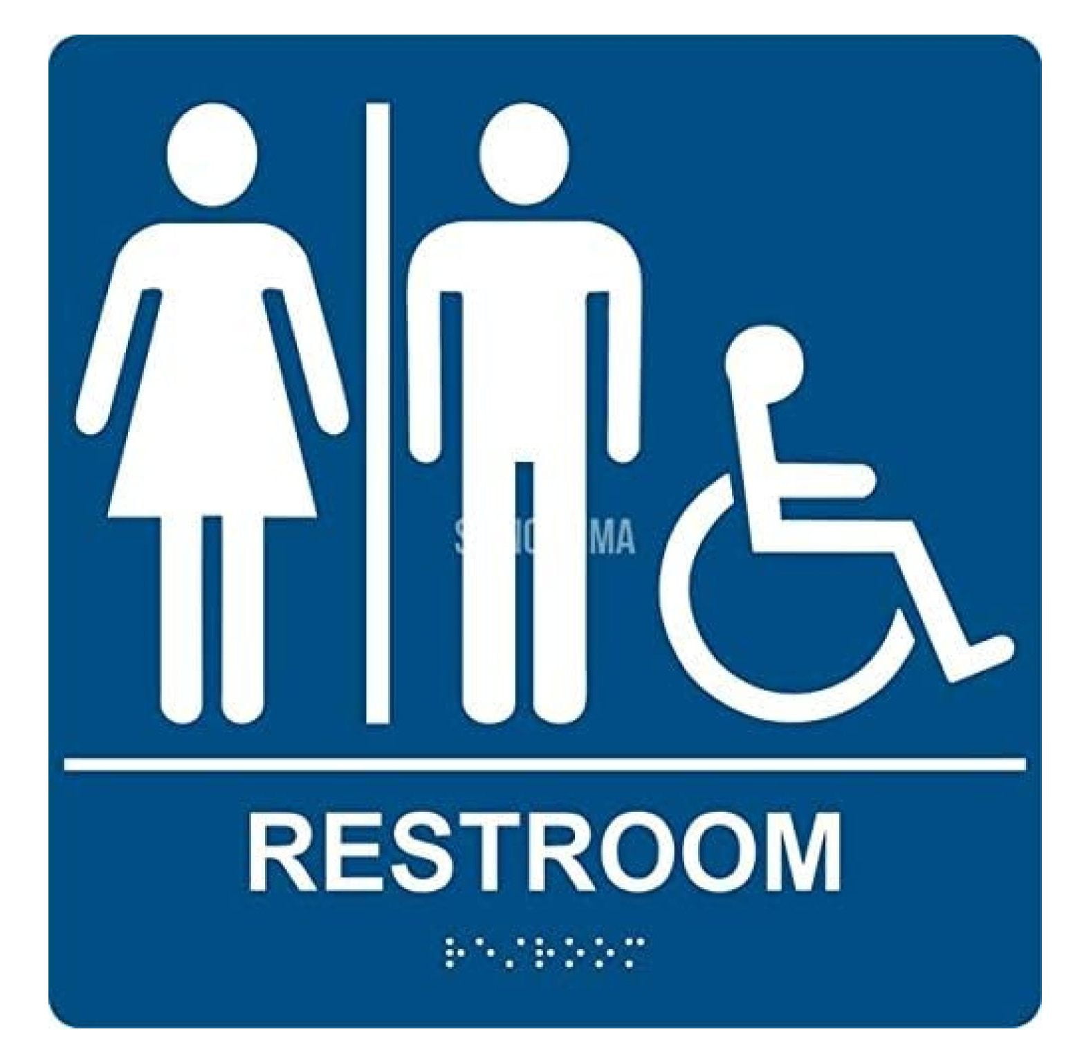ADA Unisex Restroom Sign - 8x8, Braille II - Accessible Bathroom ...