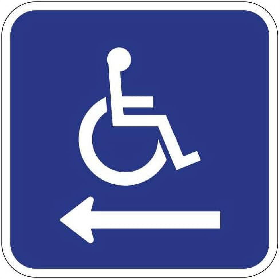 ADA Wheelchair Accessible Sign - Left - 12x12 (Blue) - Reflective ...