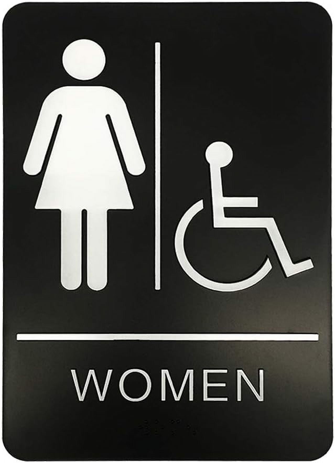 ADA Women Accessible Restroom Sign with braille - Walmart.com