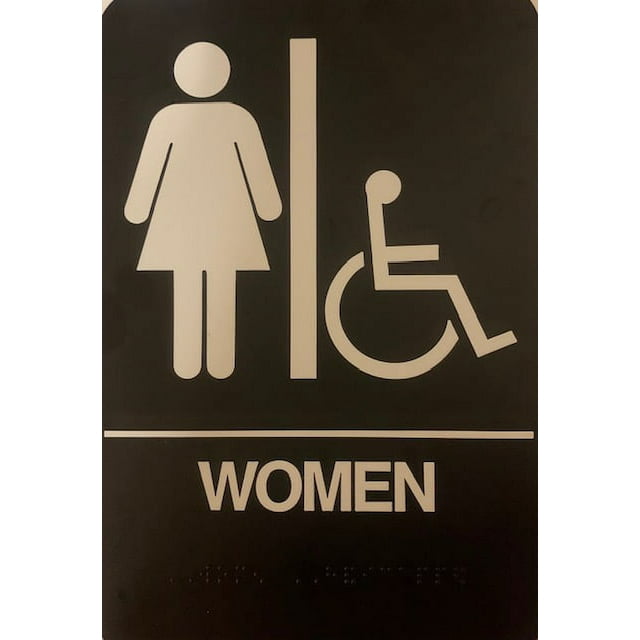 ADA Women/Accessible Restroom Signs, 6" x 9" - Walmart.com