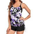 ADADFA Blouson Tankini Swimsuits for Women Two Piece Tummy Control ...