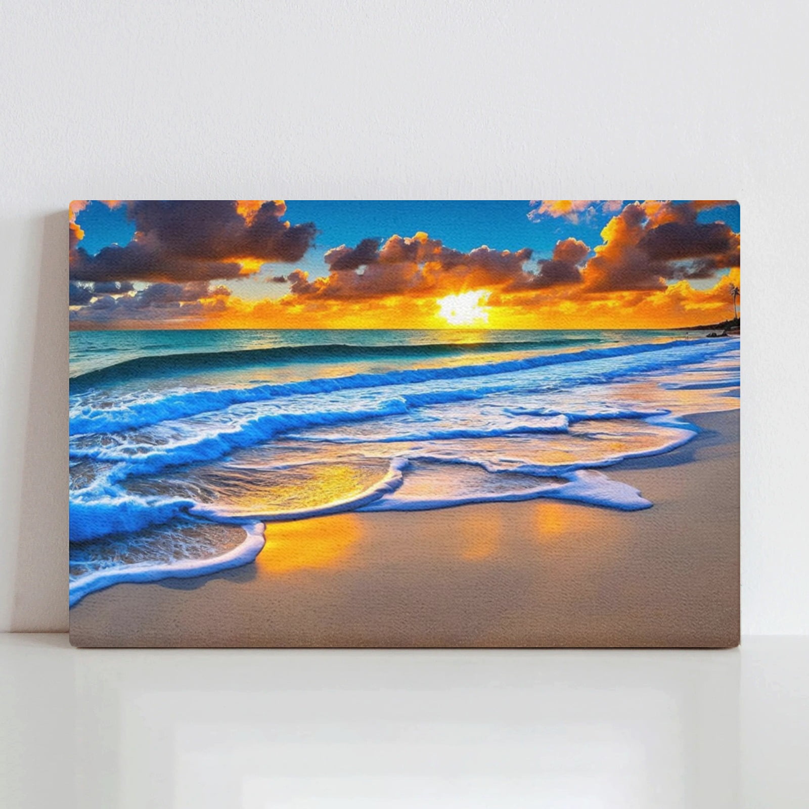 ADALE 1 Pcs Wall Decor Beach Ocean Pictures Sunrise over the Beach ...