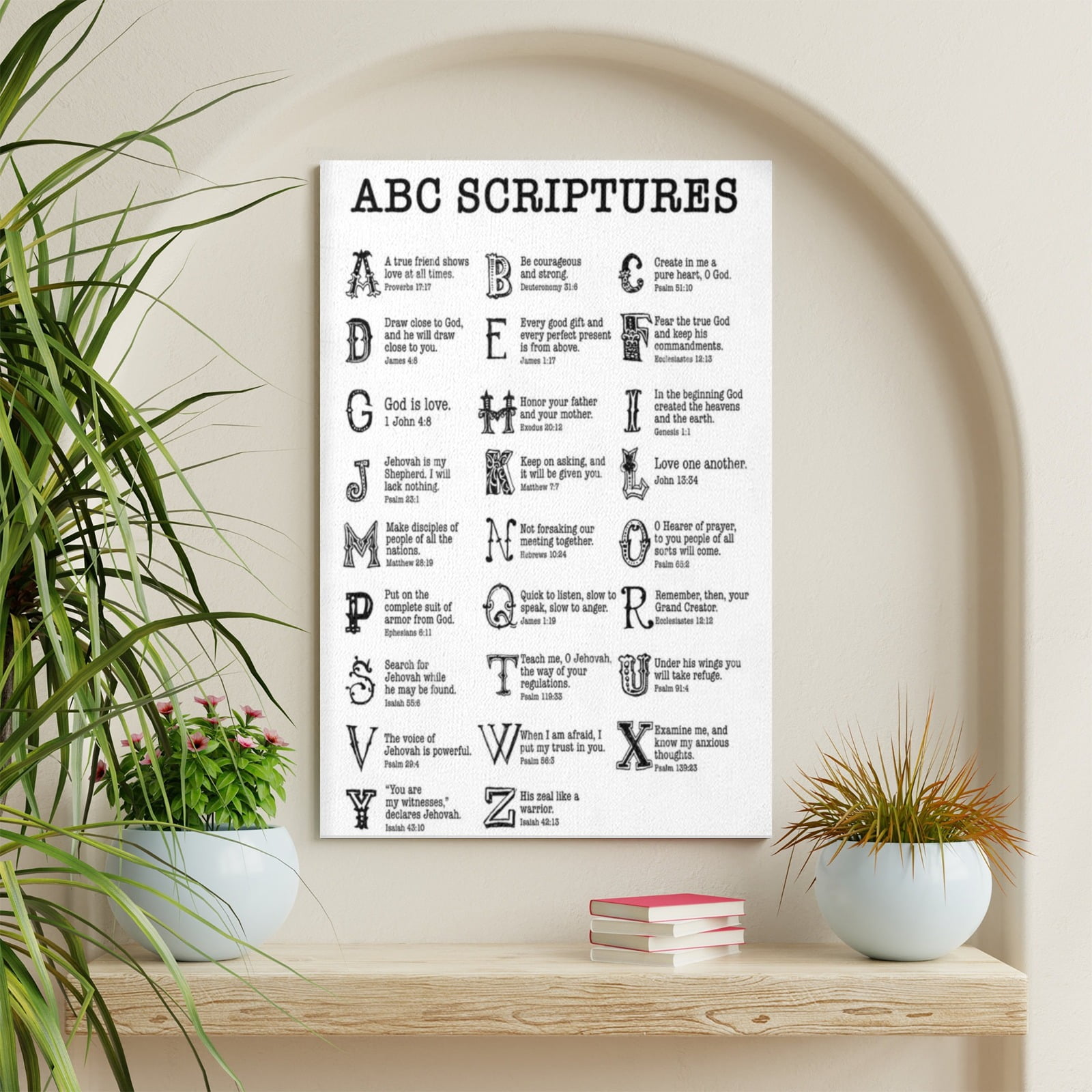 ADALE ABC SCRIPTURES (BLACK & WHITE) Art Print Canvas Decor For ...